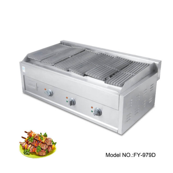 Lava Stone Grill Commercial Countertop Electric With Lava Rocks