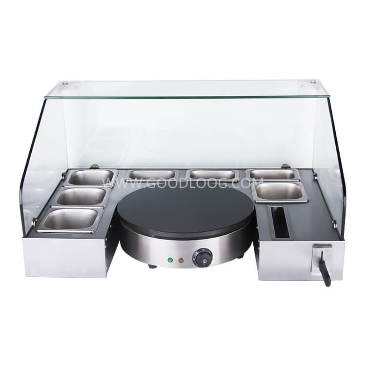 Crepe Machine Serving Station With Glass for Food Truck - GoodLoog